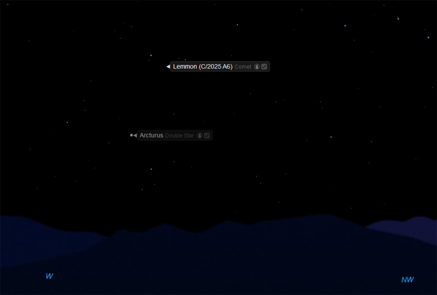 Comet Lemmon Photographed on Oregon Coast: Look West Here and in Washington